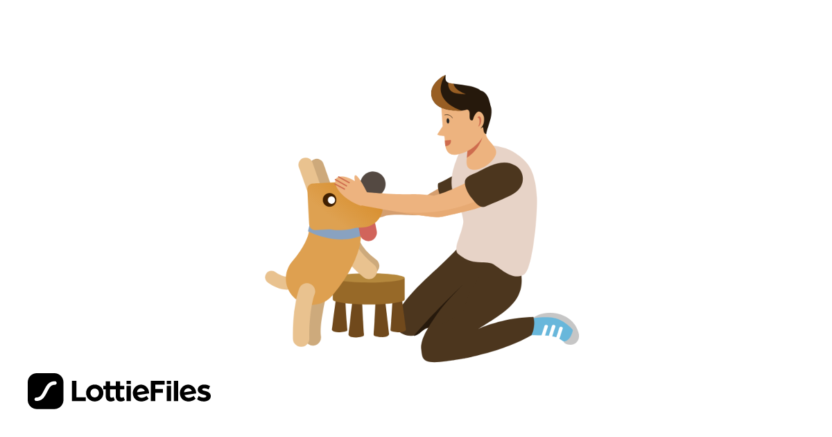 Free Dog and man cute animation Animation by Muhammad Tahir | LottieFiles