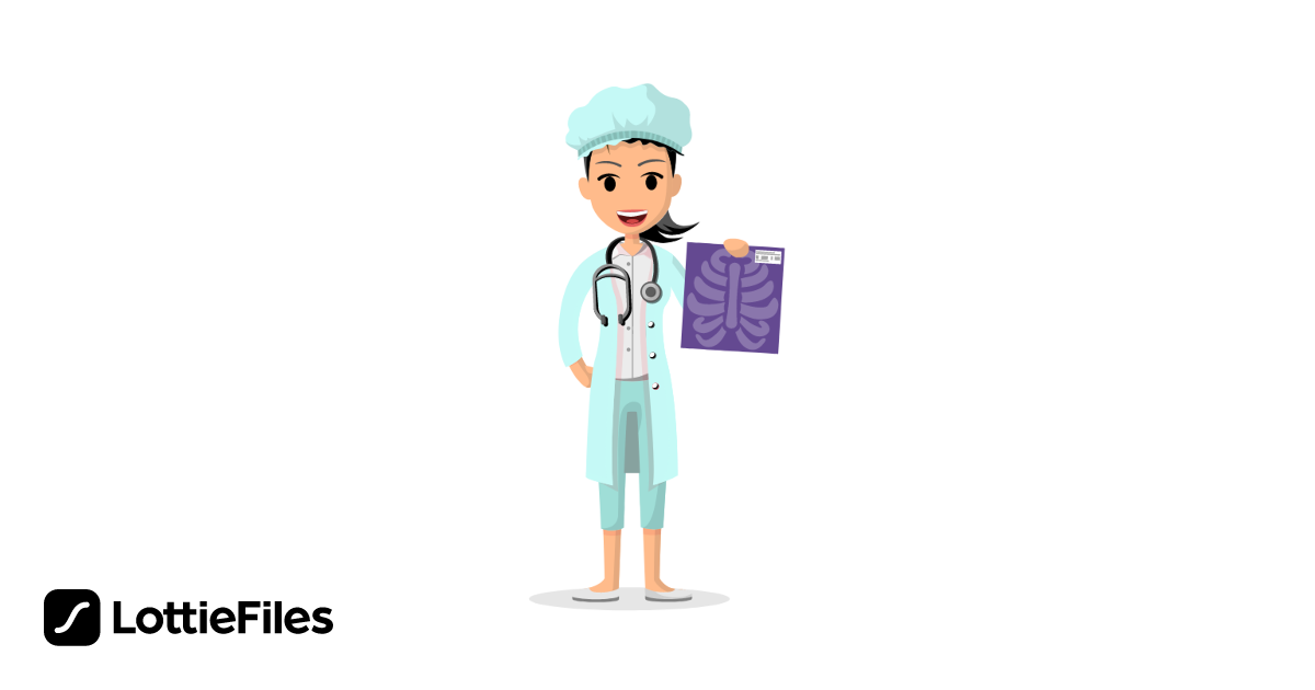 Free Female Doctor holding X-Ray Animation by Liam | LottieFiles