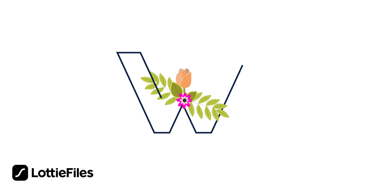 Free W Flower alphabet Lottie JSON animation Animation by Weblodge ...