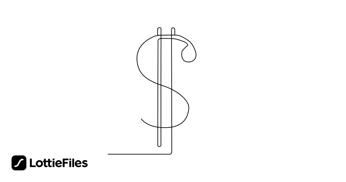Free Single Line Dollar Sign Animation by Zayn | LottieFiles