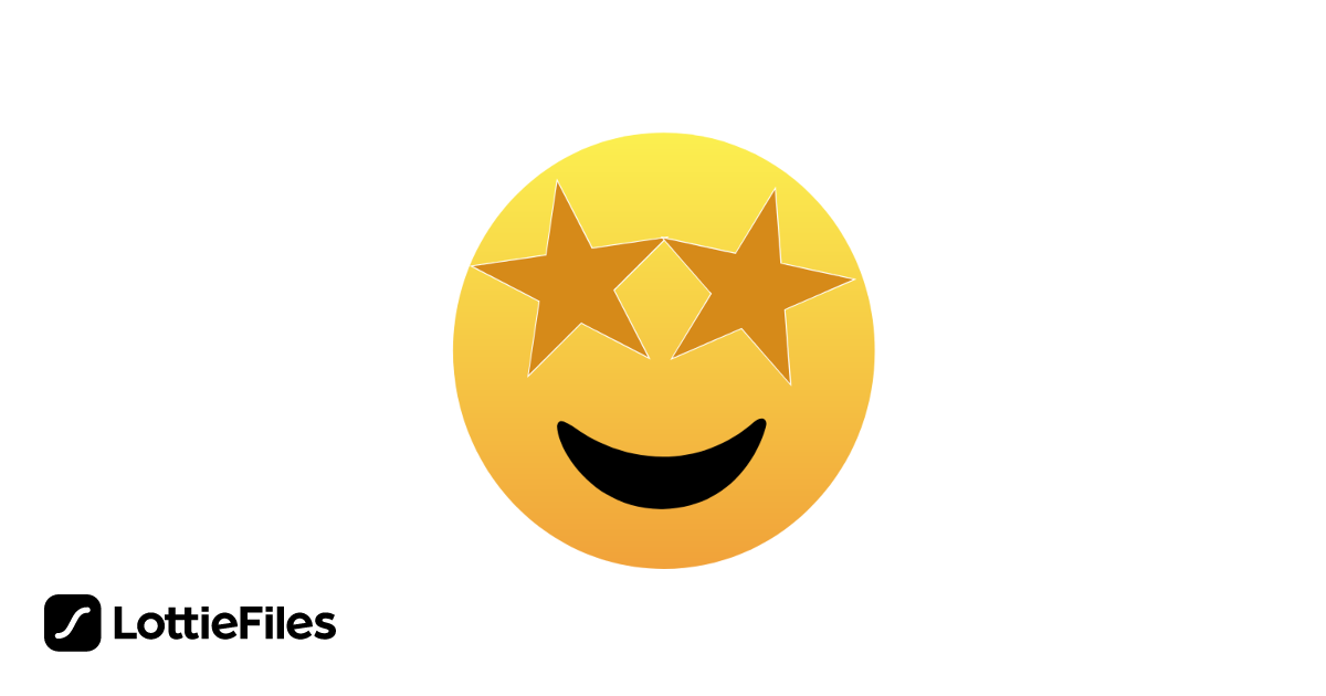 Free Star-eye face emoji Animation by Jitu | LottieFiles