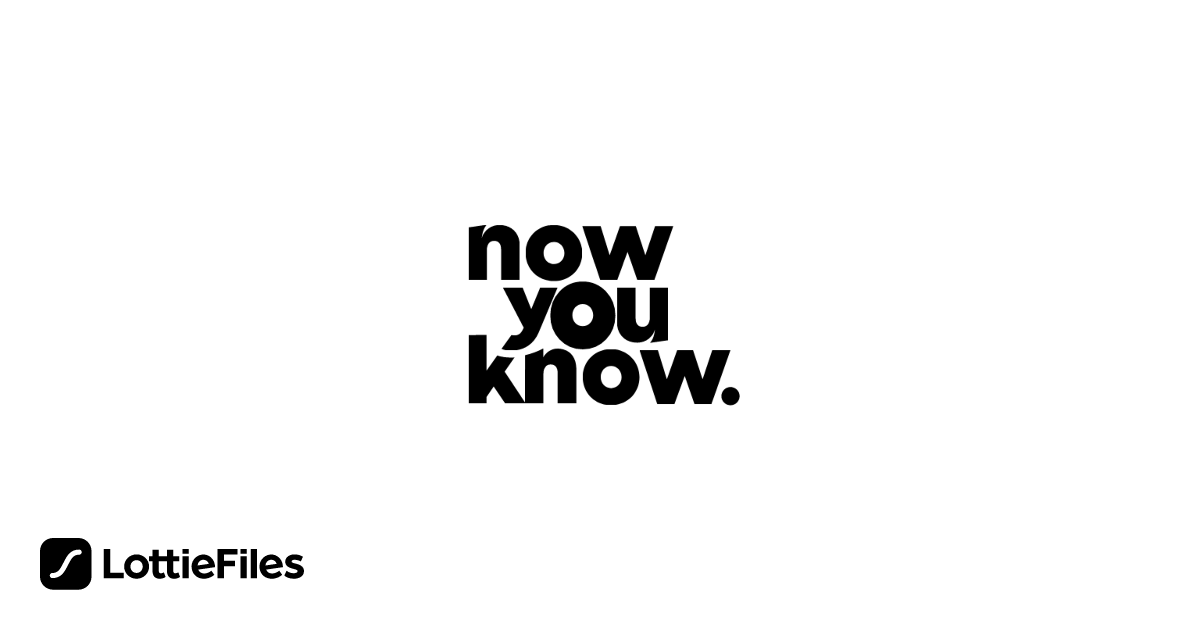 Free Now You Know Logo Animation Animation by Bohdan Martovskyi ...