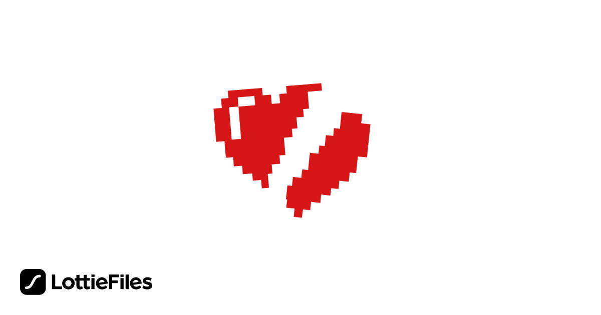 Free The pixel broken heart Animation by Pedro | LottieFiles
