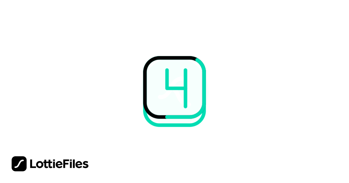 Free 4 number icon Lottie JSON animation Animation by Weblodge ...