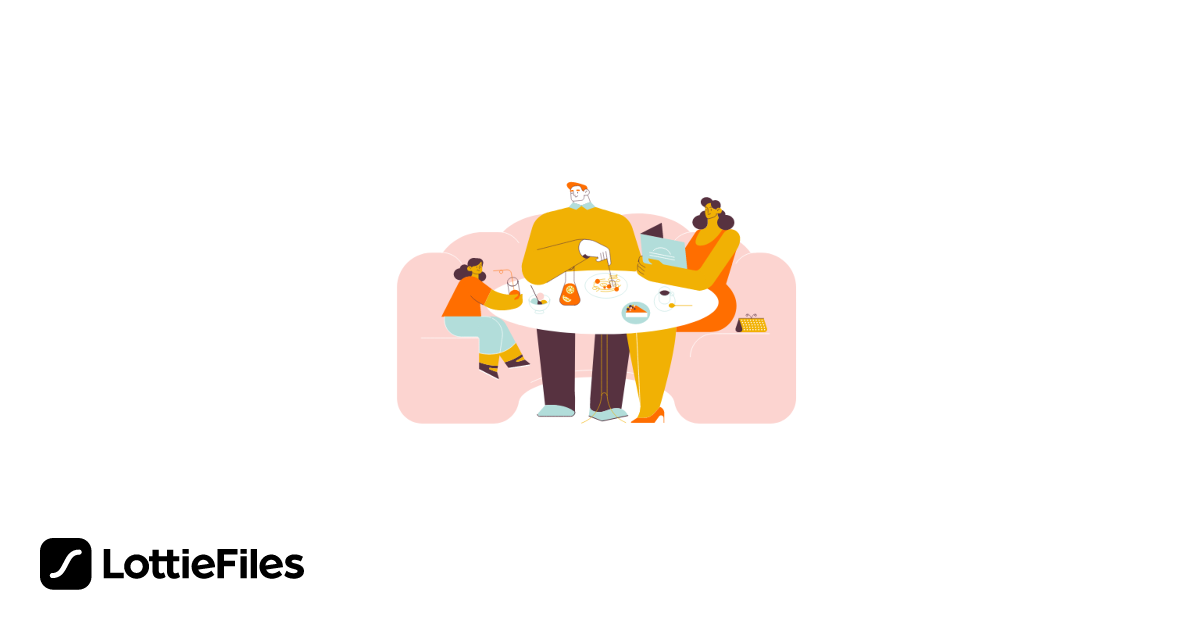 Free Dinner with family Animation by Panda | LottieFiles