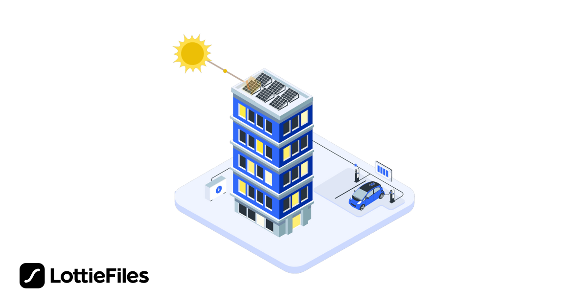 Free Solar Building Animation Animation by R E M I | LottieFiles