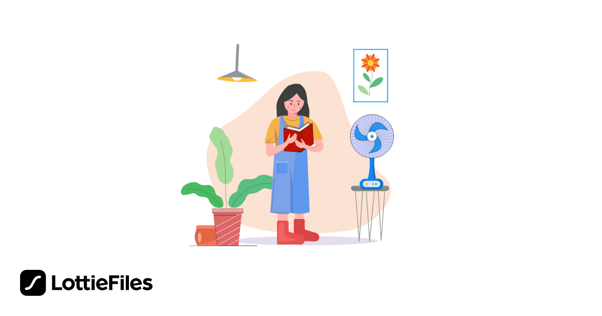 Free Girl reading a book Animation by Rumana | LottieFiles