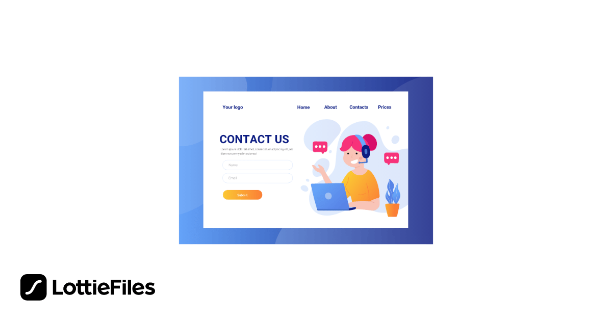 Free Contact Us Page Lottie Animation (Json File) Animation by Nadeem ...