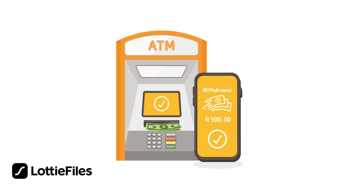 Free Mobile ATM withdrawal. Animation by jinah | LottieFiles