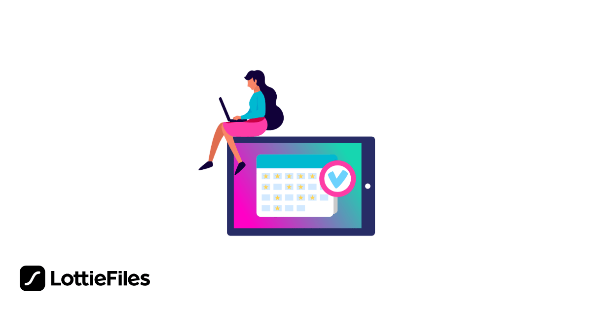 Free Girl on the Tablet Animation by Mikhail Voloshin | LottieFiles