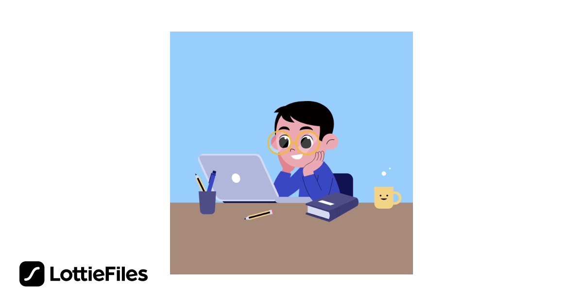 Free The guy is looking at the monitor Animation by Mikhail Voloshin ...