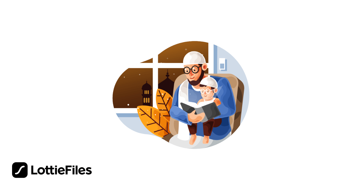 Free Muslim father teaching his son to read Koran Animation by Abdul ...