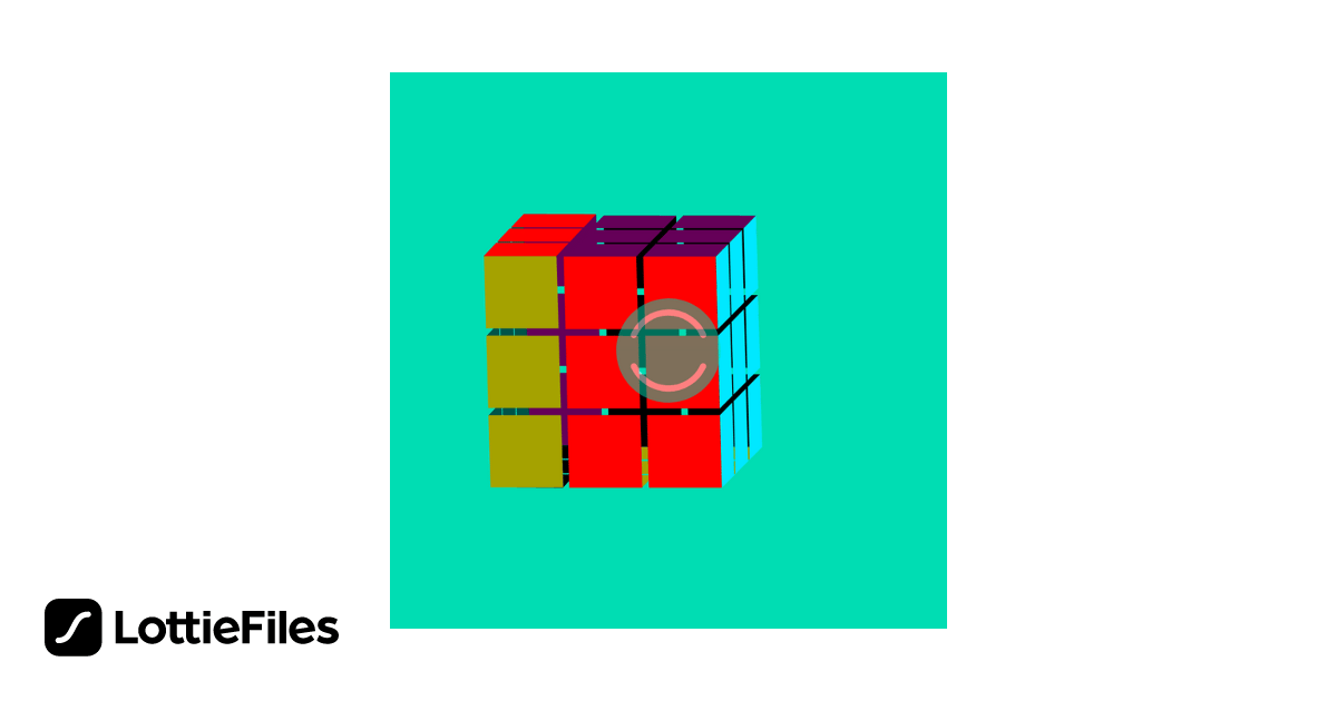 Free Rubik's left up rotation Lottie JSON animation Animation by ...
