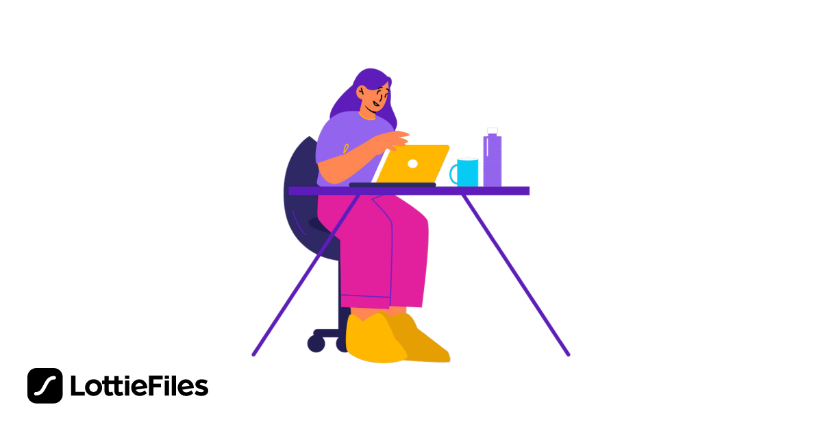 Free Female working on laptop Animation by Abdul Latif | LottieFiles
