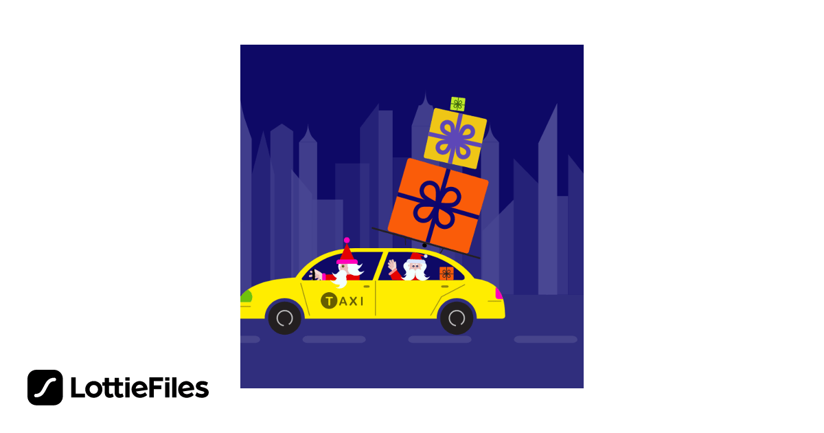 Free Santa Taxi Animation by Eva Schicker | LottieFiles