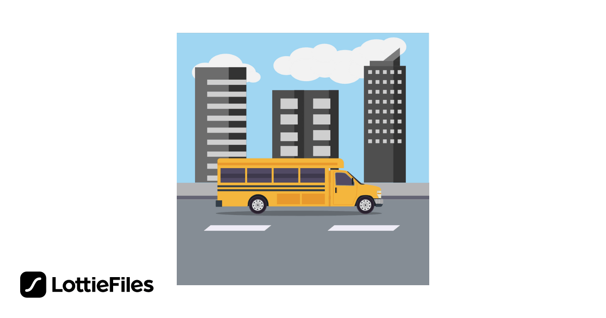 Free School bus driving Animation by bezi | LottieFiles