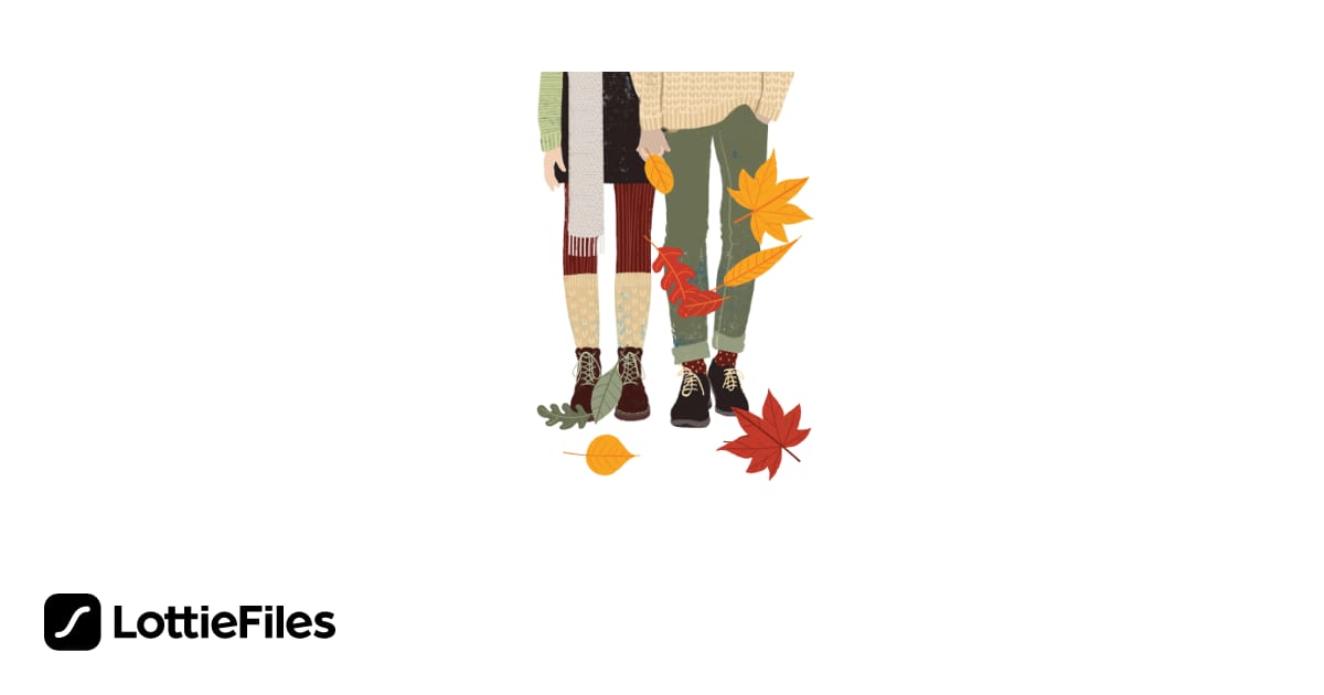 Free Cosy Autumn couple with falling leaves Animation by Lisa Paton ...