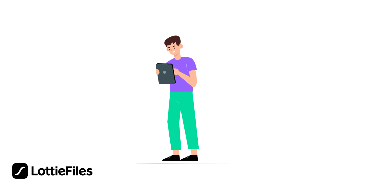 Free Man working mobile tablet Animation by Abdul Latif | LottieFiles