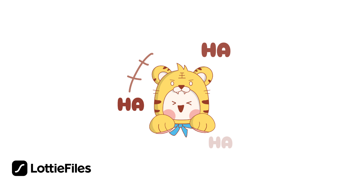 Free Haha Tiger Emote Animation by Orenji Studio | LottieFiles