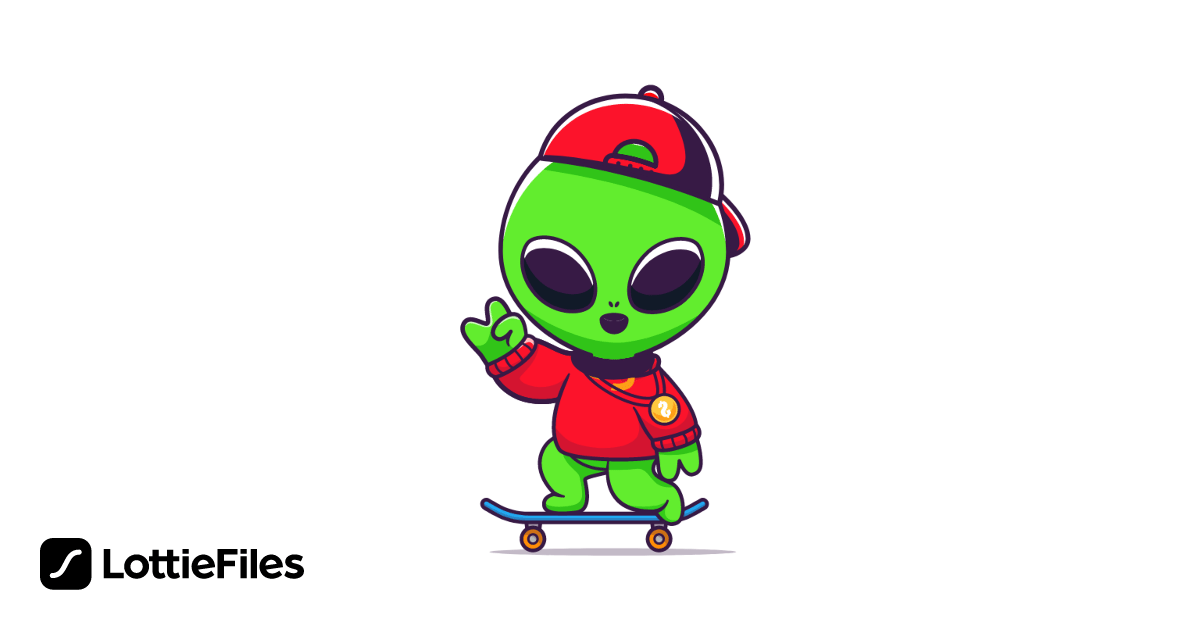 Free Cool Alien on Skateboard Animation by sadaqat ali | LottieFiles