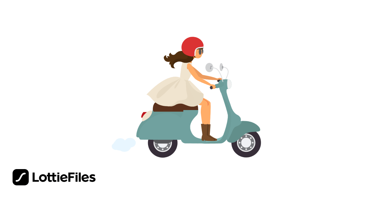 Free Girl on a scooter Animation by Alexander Rozhkov Rozhkov | LottieFiles