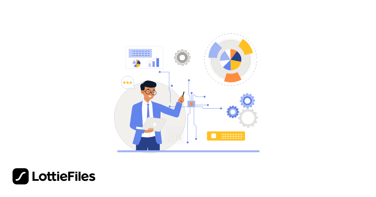 Free Business man explaining Animation by Aniee | LottieFiles