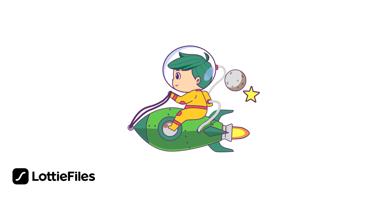 Free Nice astronaut boy flies with rocket Animation by Abdul Latif ...