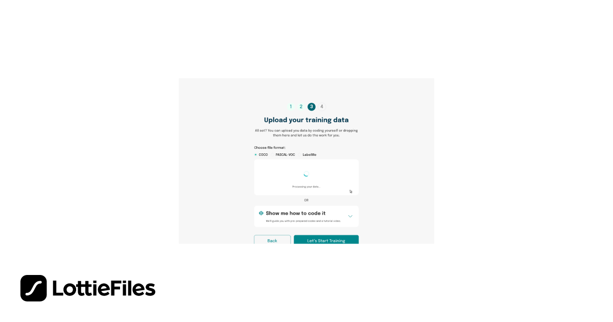 Free Upload Training Data Animation by Product Ailiverse | LottieFiles