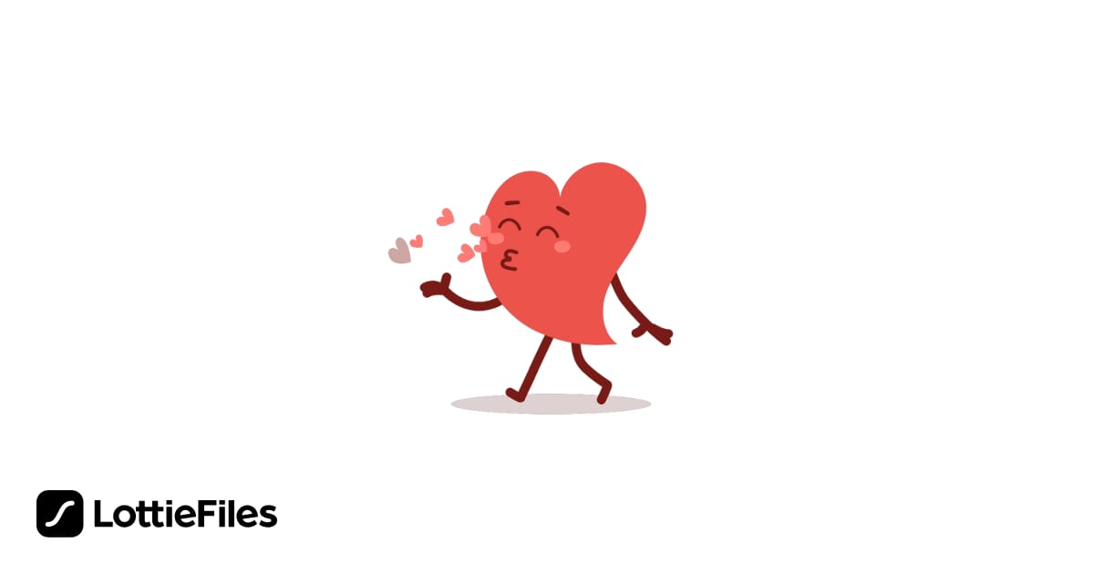 Free Heart giving flying kiss Animation by Abdul Latif | LottieFiles