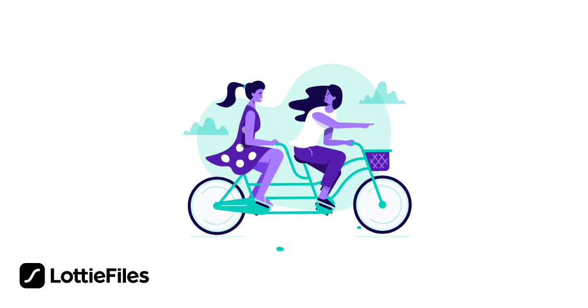 Free Girls Riding A Bike Animation by Andrew Mckay | LottieFiles