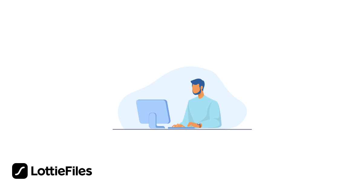 Free Character Working Using Desktop Animation by Motionilly | LottieFiles