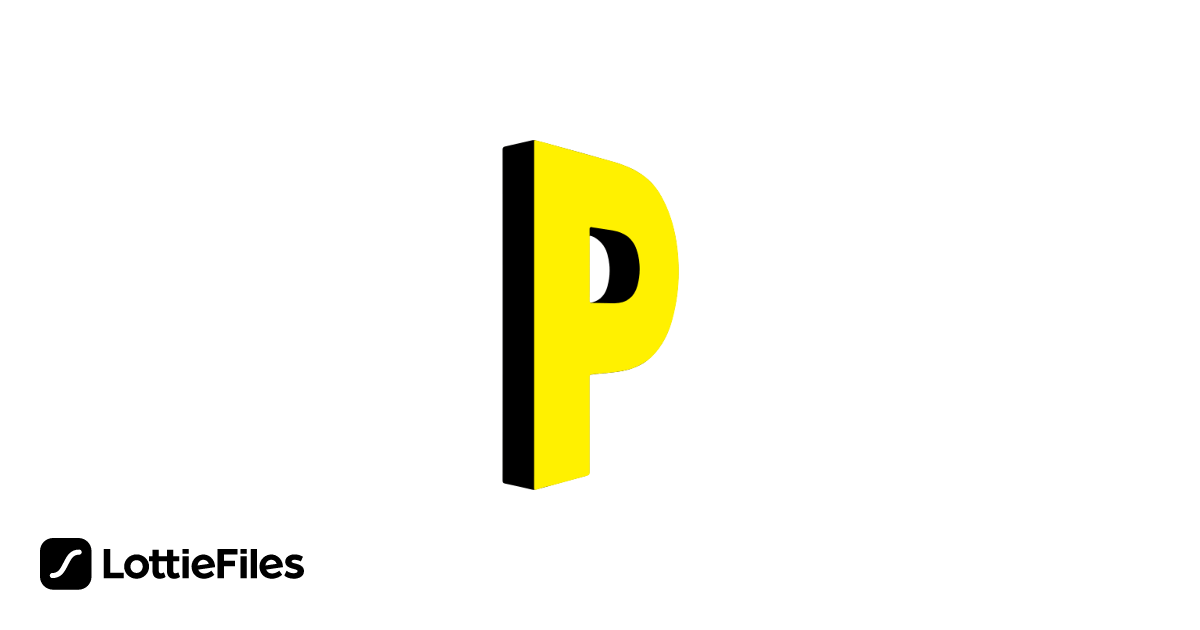 Free Alphabet P 3D rotation preloader Lottie JSON animation Animation ...