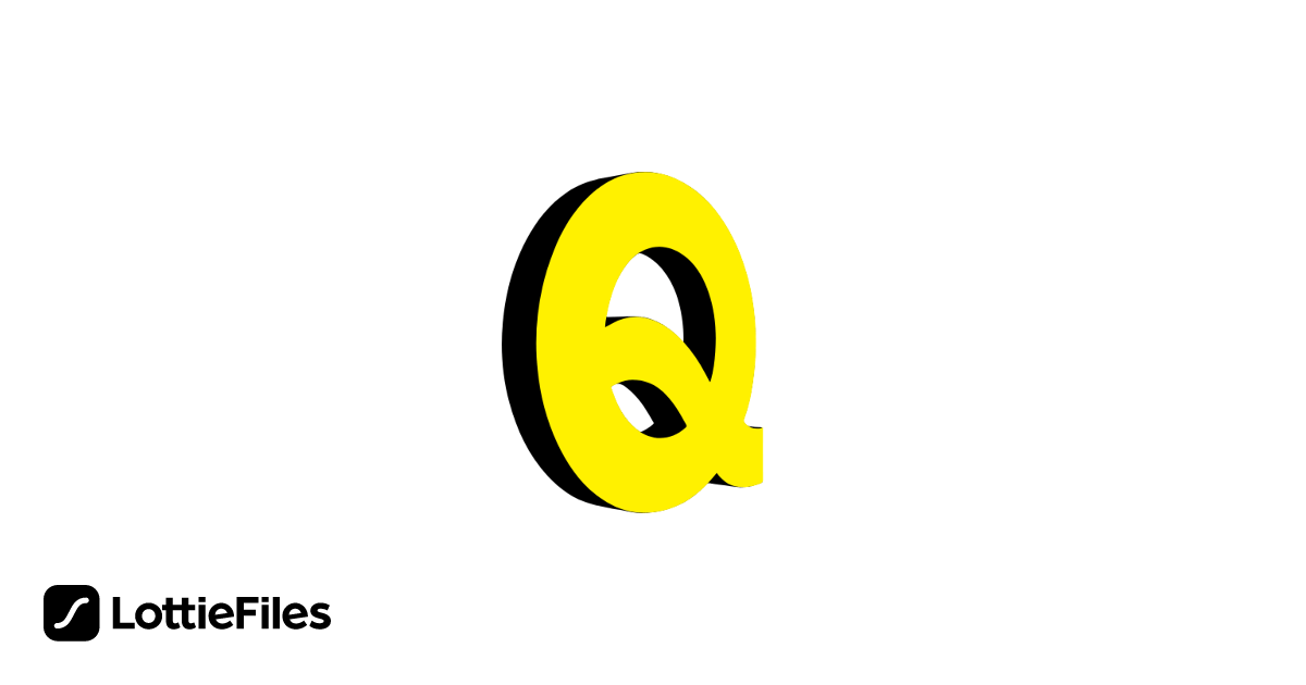 Free Alphabet Q 3D rotation preloader Lottie JSON animation Animation ...