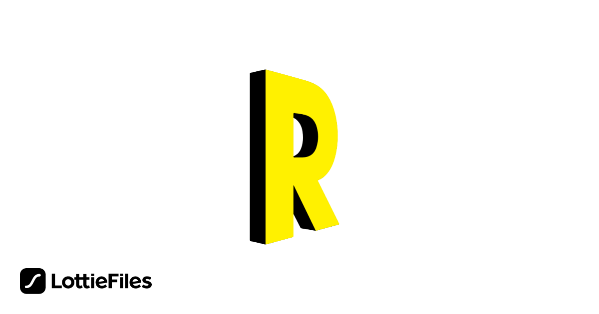 Free Alphabet R 3D rotation preloader Lottie JSON animation Animation ...