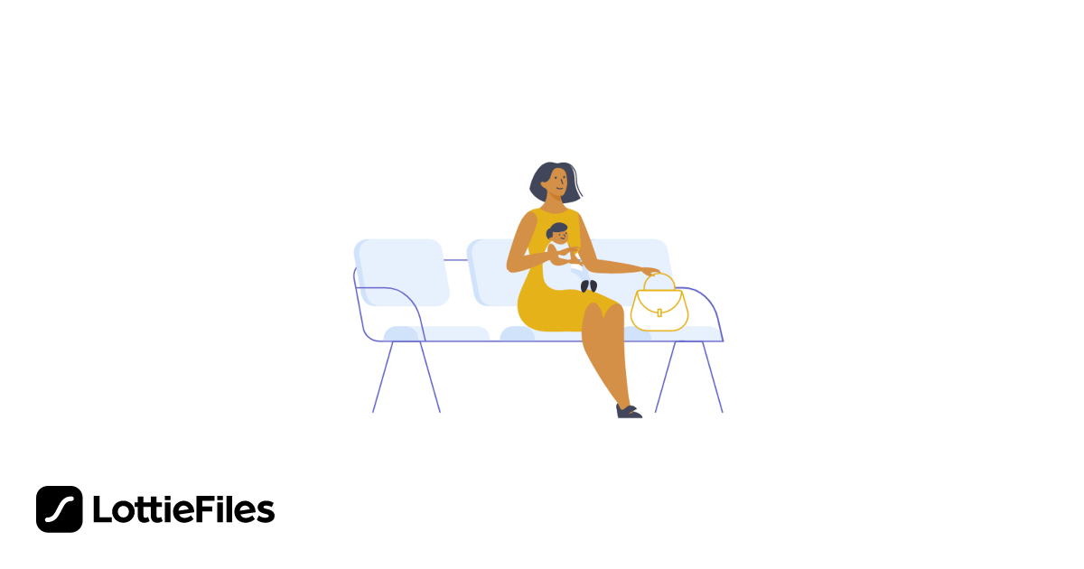Free Waiting woman with a baby Animation by Panda Pixels | LottieFiles