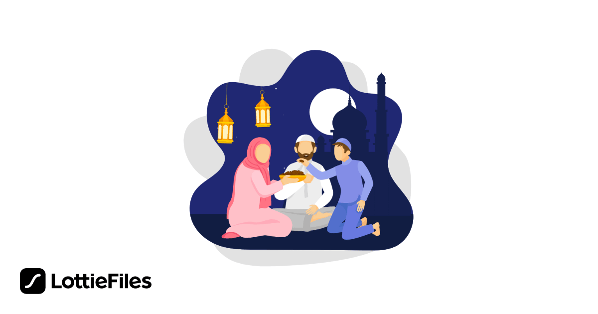 Free Taking iftar family in ramadan Animation by Abdul Latif | LottieFiles