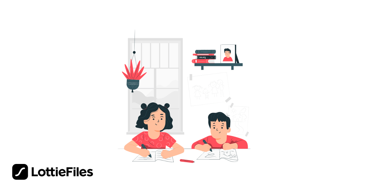 Free Kids Studying from Home Animation by Boltbite | LottieFiles