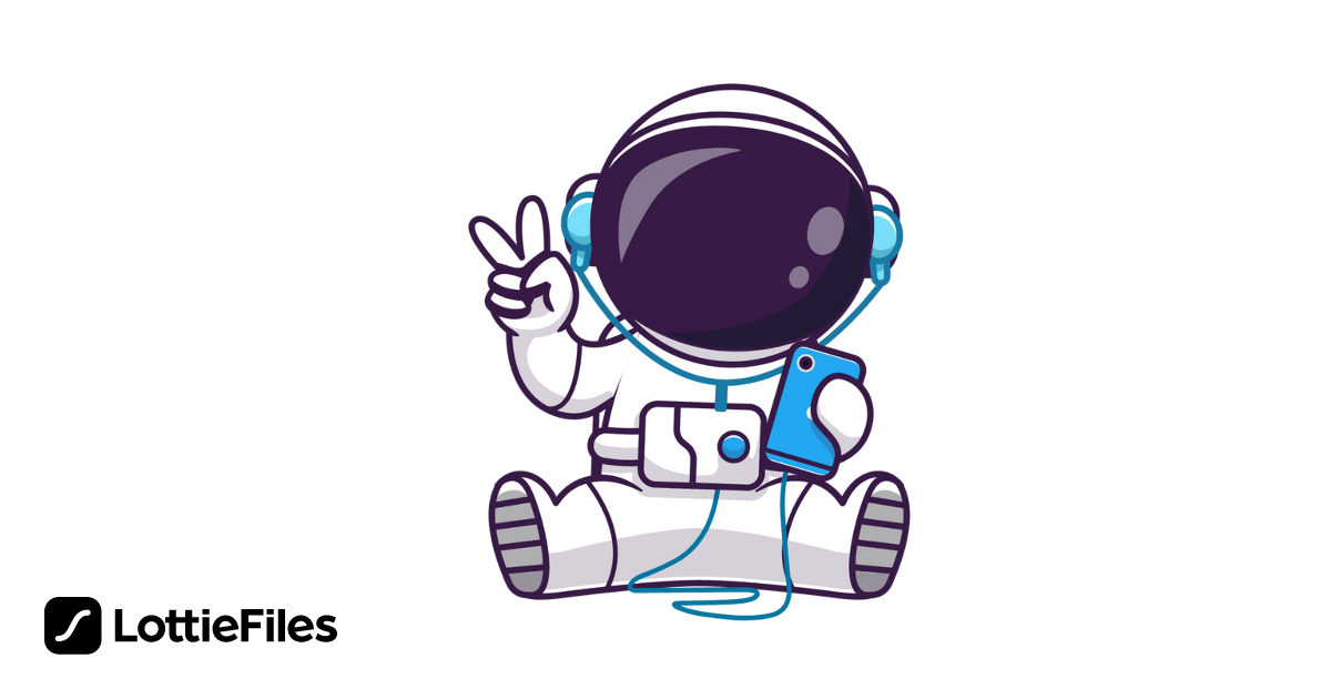 Animación gratuita de Astronaut listening to music with headphones de ...