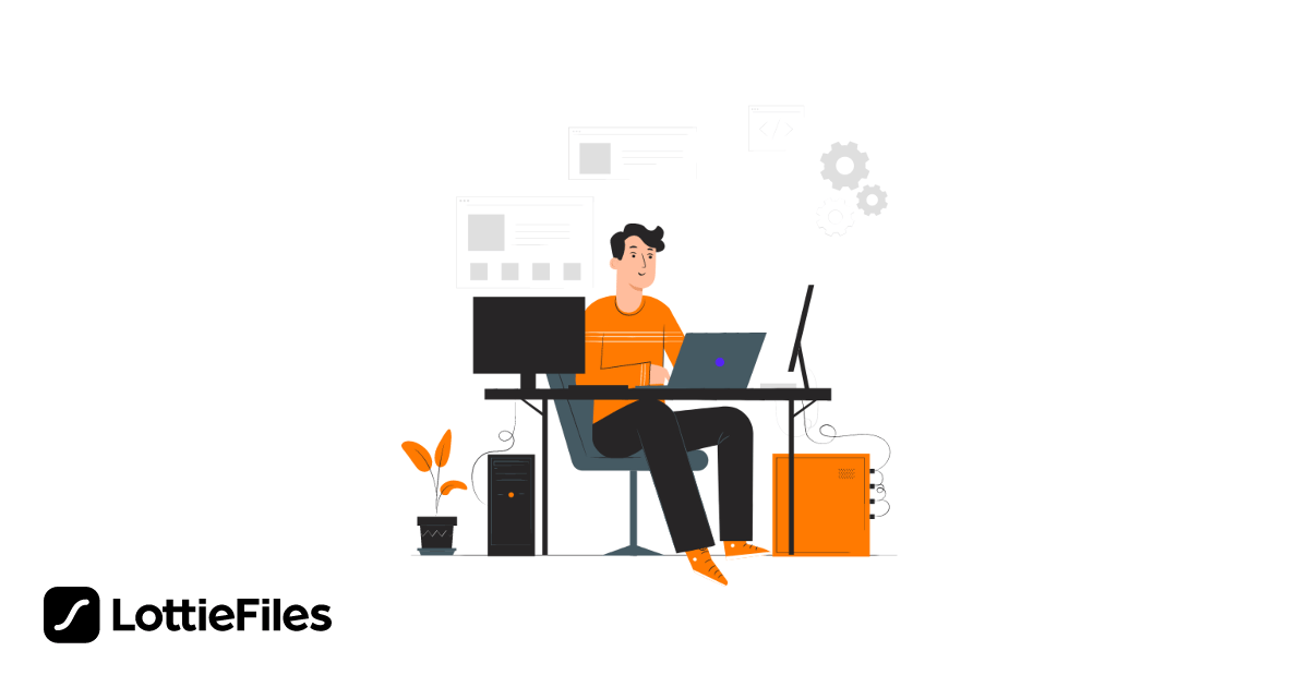 Free Man-On-Laptop-Browsing Animation by Syahmi Hanis | LottieFiles