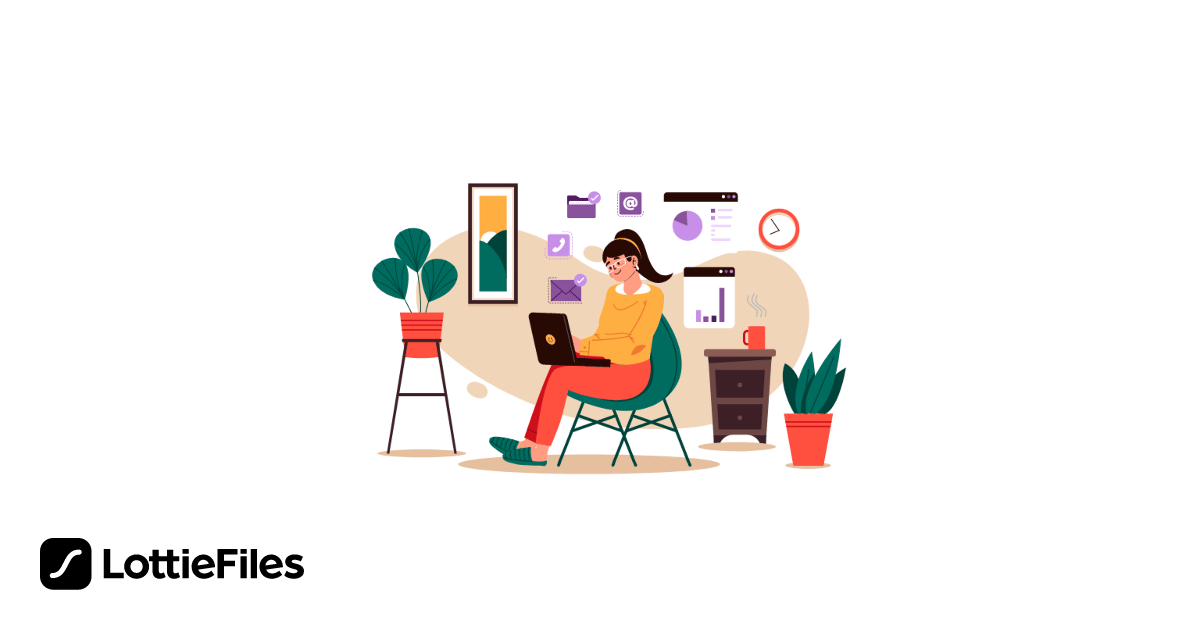 Free Woman Working on Laptop in Office Animation by Motion Pixels ...