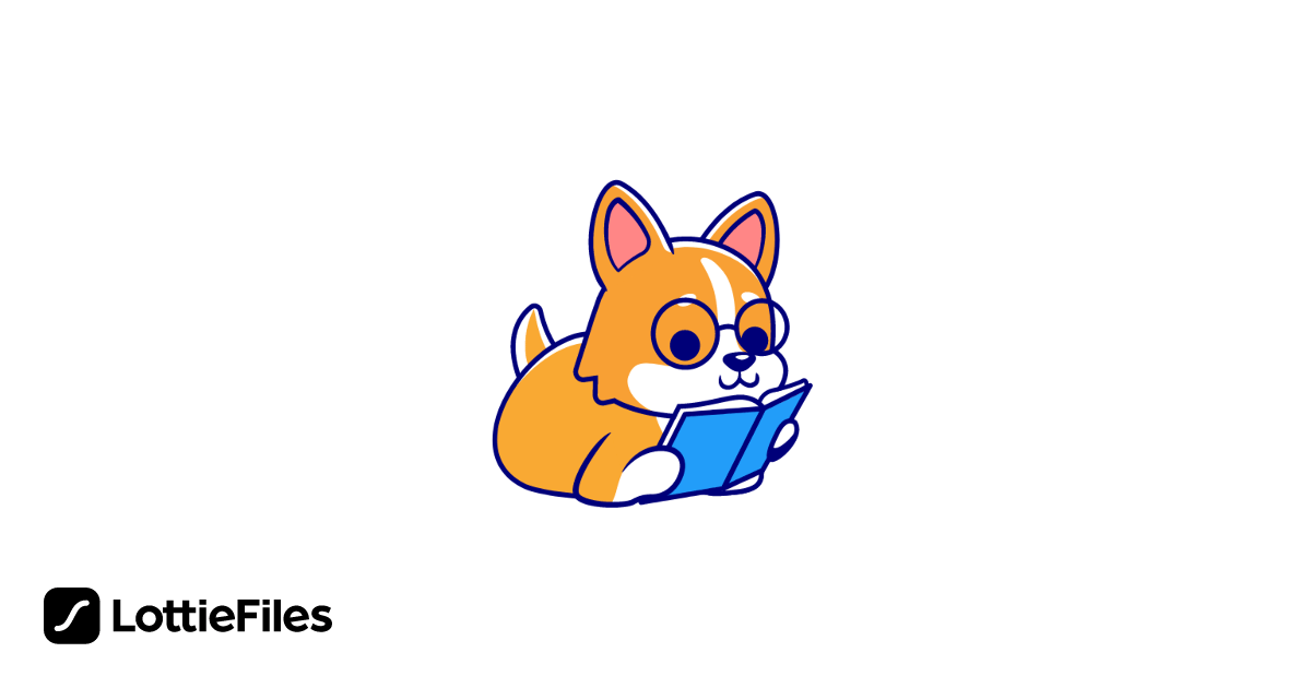 Free Bookworm Doggo Animation by Ridwan Ridun | LottieFiles