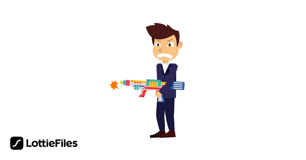 Free Character With Gun Firing Animation by Tam Doan | LottieFiles