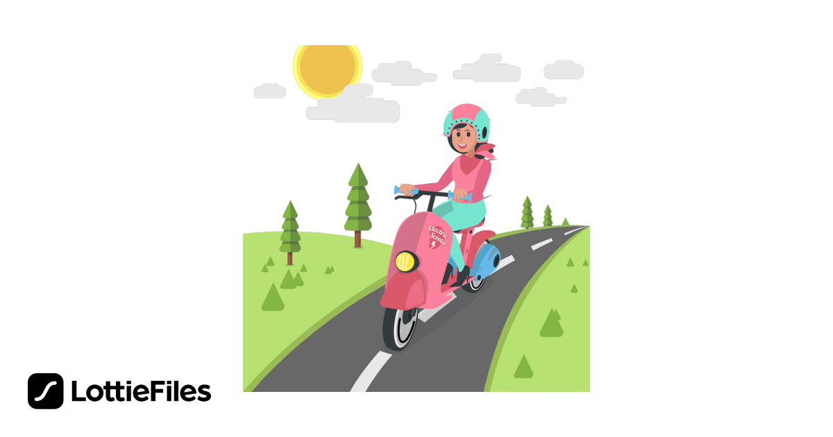 Free Electric scooter nature Lottie JSON animation Animation by ...