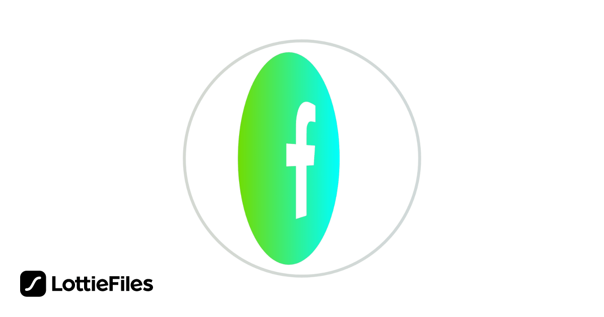 Free Facebook gradient color 3D icon rotation Lottie JSON animation ...