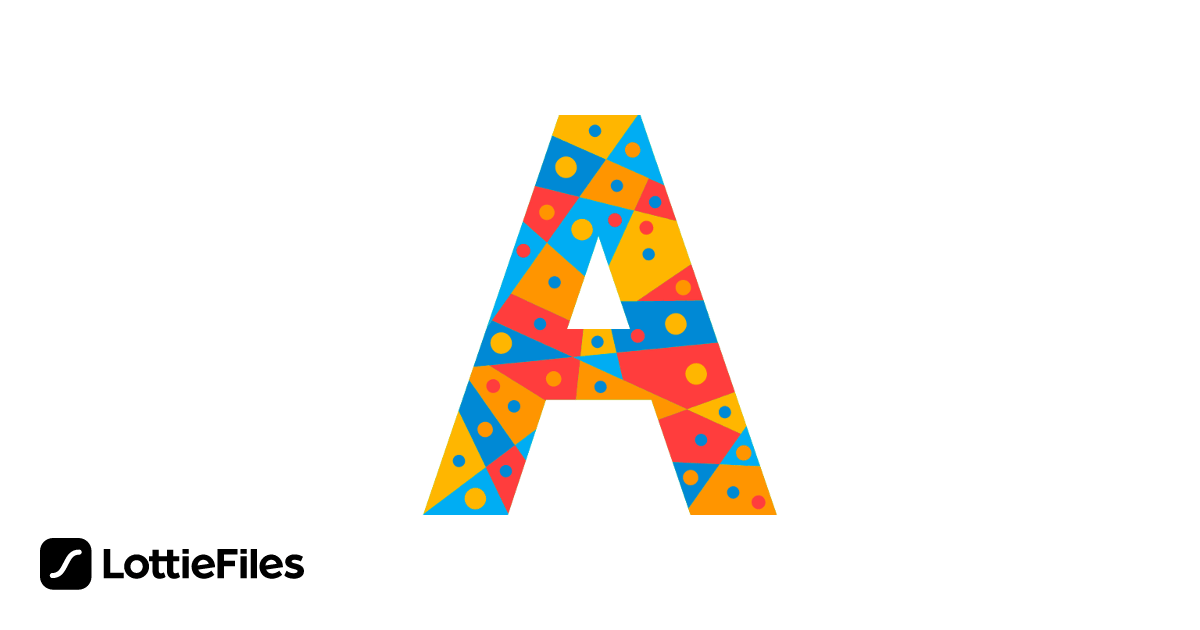 Letter A. Animated unique font made of circles and triangles, polygons ...