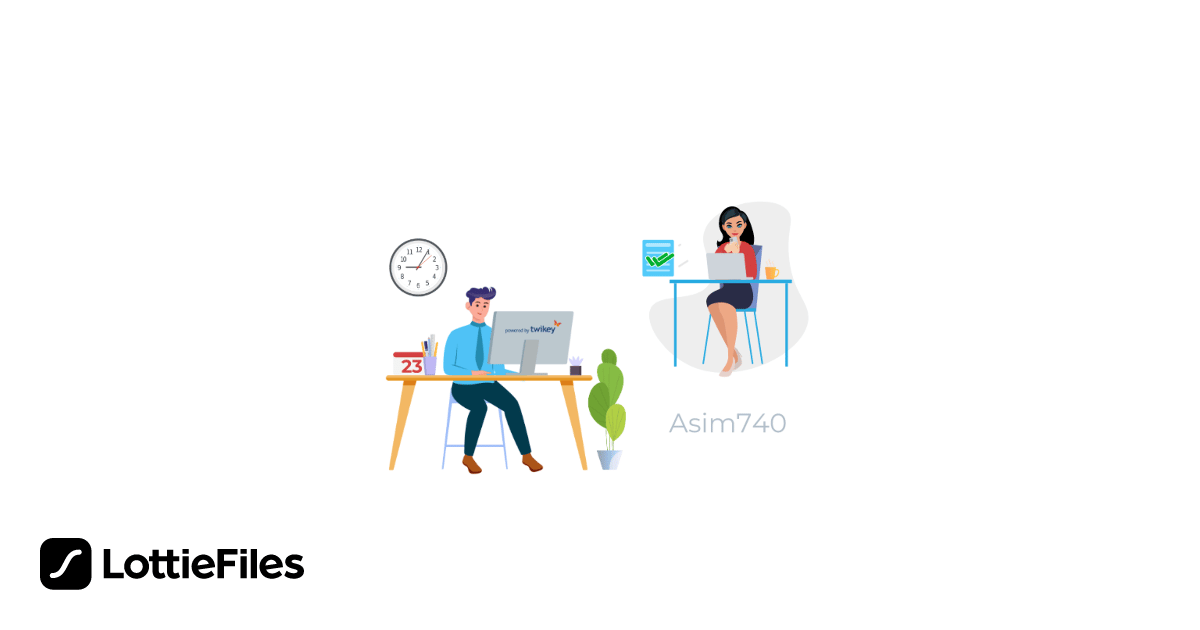 Free Office boy and girl Animation by Syed Asim Ali Shah | LottieFiles