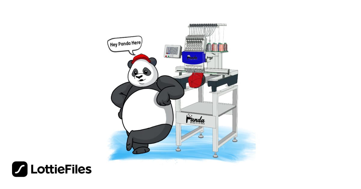Free panda embroidery Animation by I Embroidry | LottieFiles