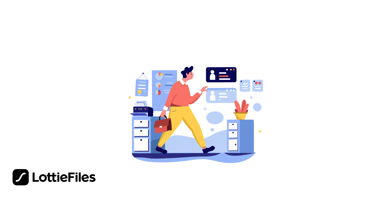 Free Office man Animation by Aniee | LottieFiles
