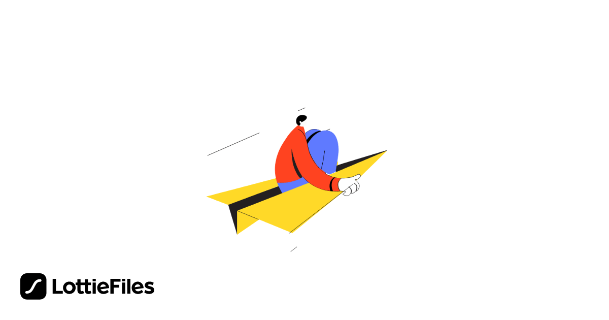 Free Man flying on paper airplane Animation by Abdul Latif | LottieFiles