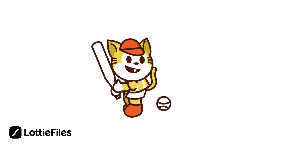 Free Cat playing baseball Animation by Abdul Latif | LottieFiles
